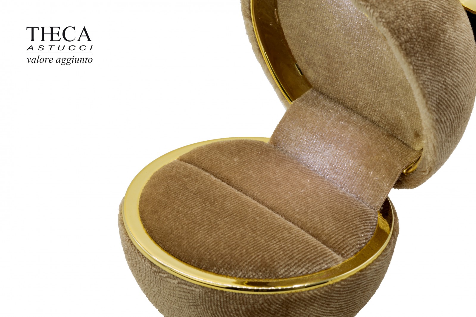 Brillante flock astuccio per anello 70dx60 sabbia - Astucci per gioielli